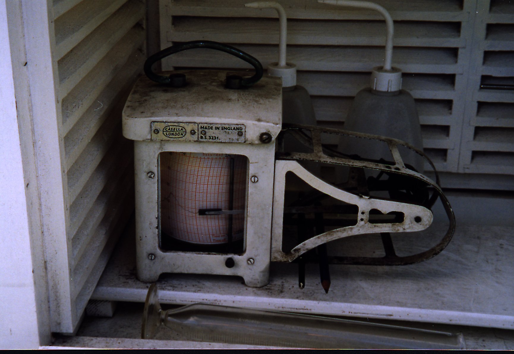 A thermograph in an instrument shelter.